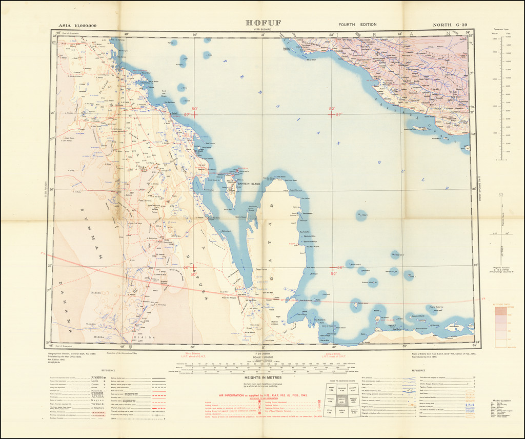 (Qatar and Bahrain) Hofuf - Barry Lawrence Ruderman Antique Maps Inc.