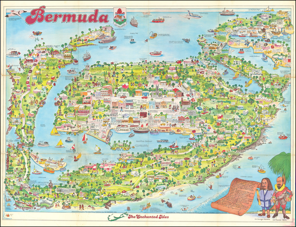 Bermuda The Enchanted Isles - Barry Lawrence Ruderman Antique Maps Inc.