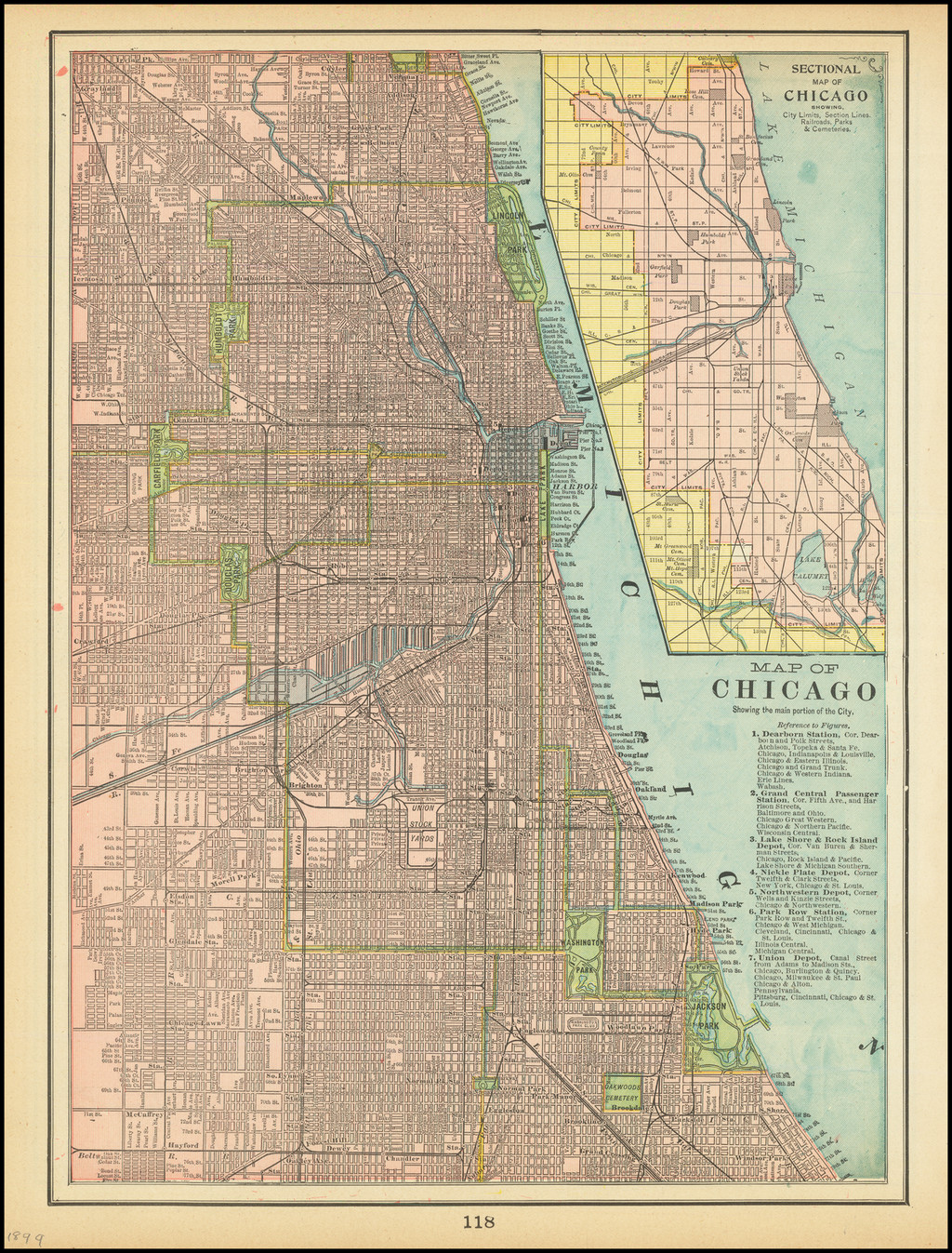 Map of Chicago, Showing the main portion of the City - Barry Lawrence ...