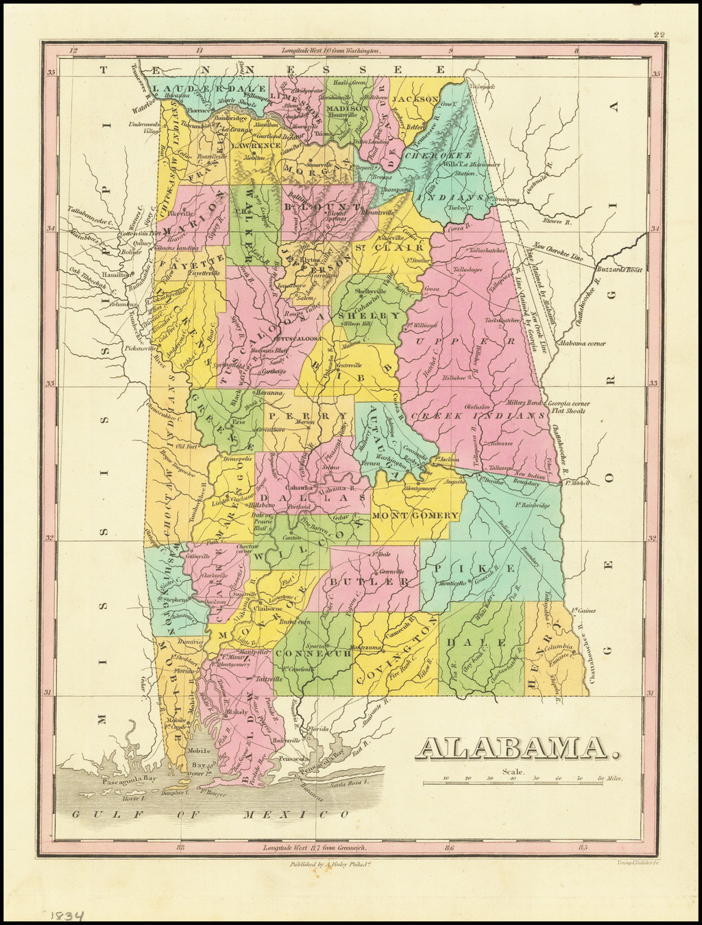 Alabama - Barry Lawrence Ruderman Antique Maps Inc.