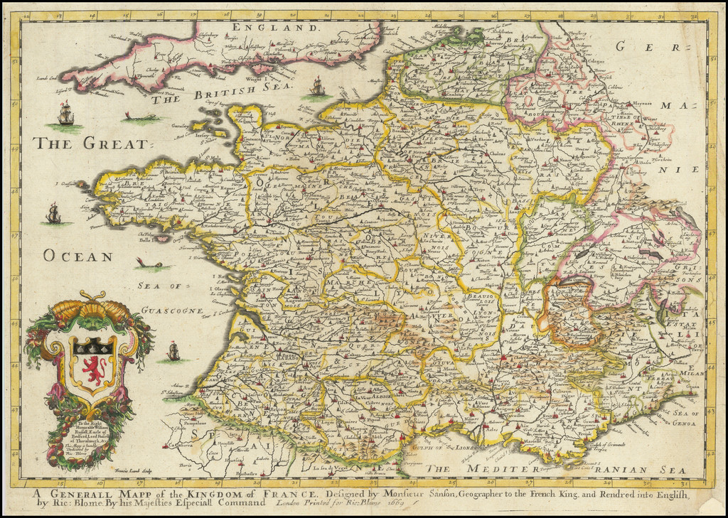 A Generall Mapp of the Kingdom of France. Designed by Monsieur Sanson ...