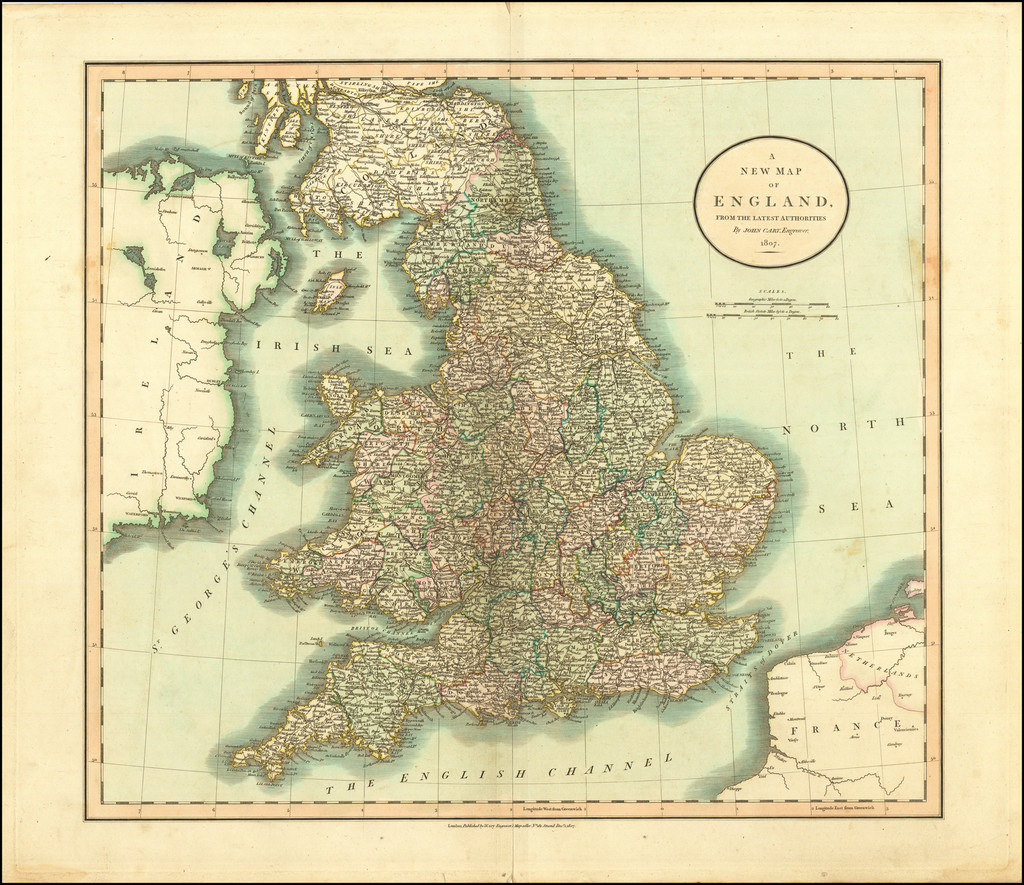 A New Map of England, from the Latest Authorities . . . 1807 - Barry ...