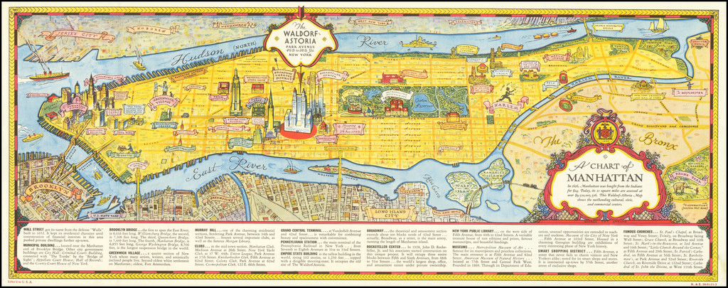 A Chart of Manhattan | Chart Map of Manhattan Showing the New Center ...