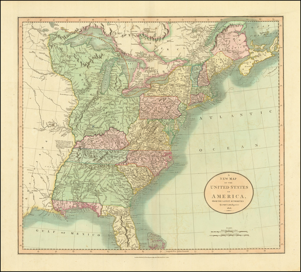 A New Map of the United States of America From The Latest Authorities ...