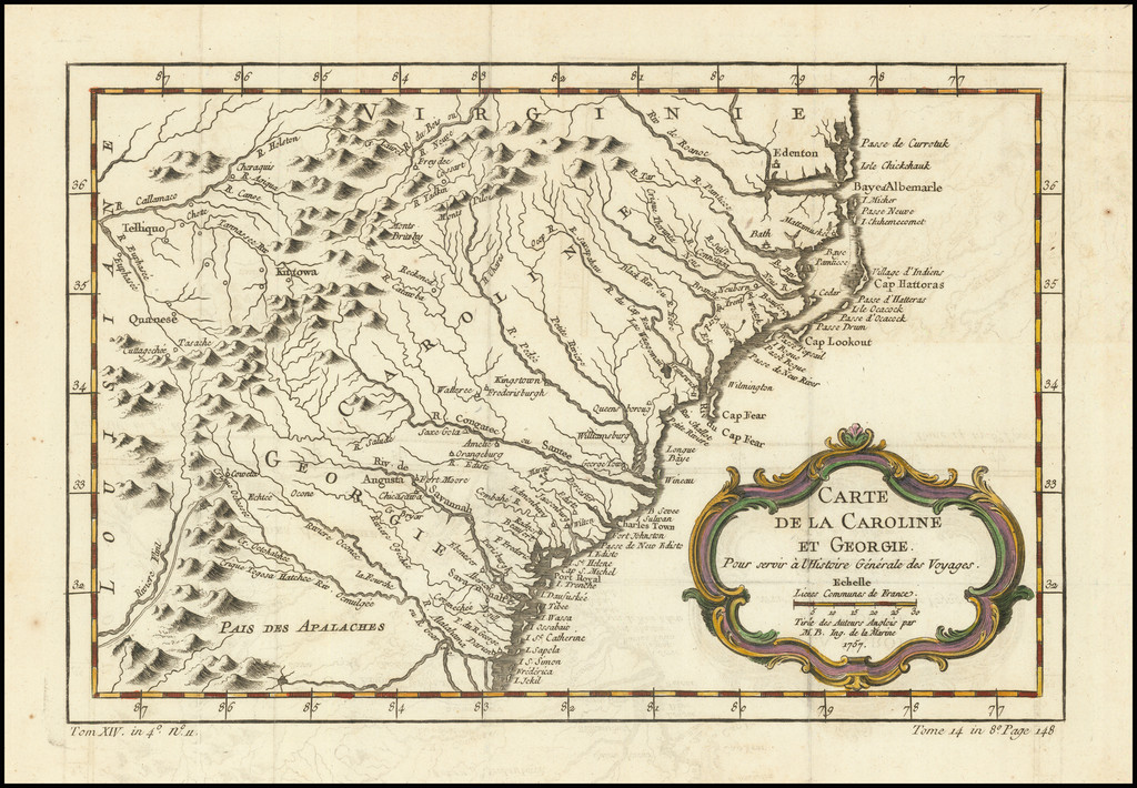 Carte de la Caroline et Georgie . . . 1757 - Barry Lawrence Ruderman ...