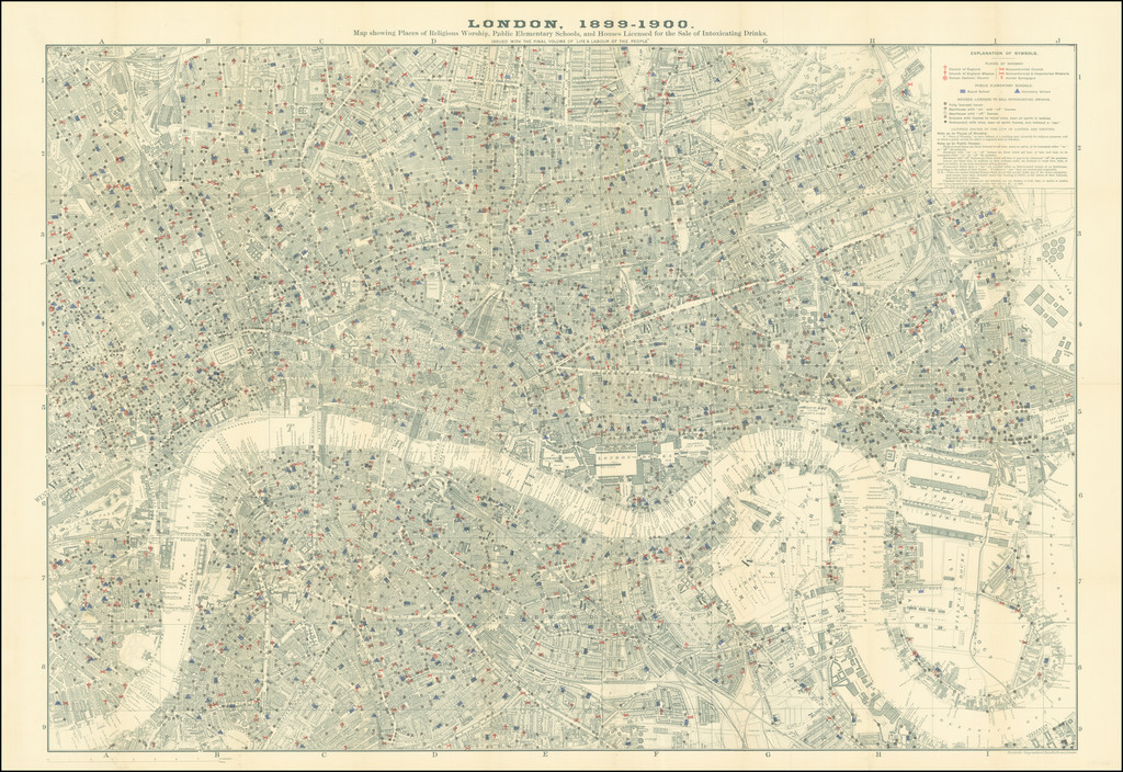 (Booth Temperance Map) London, 1899-1900. Map showing Places of ...