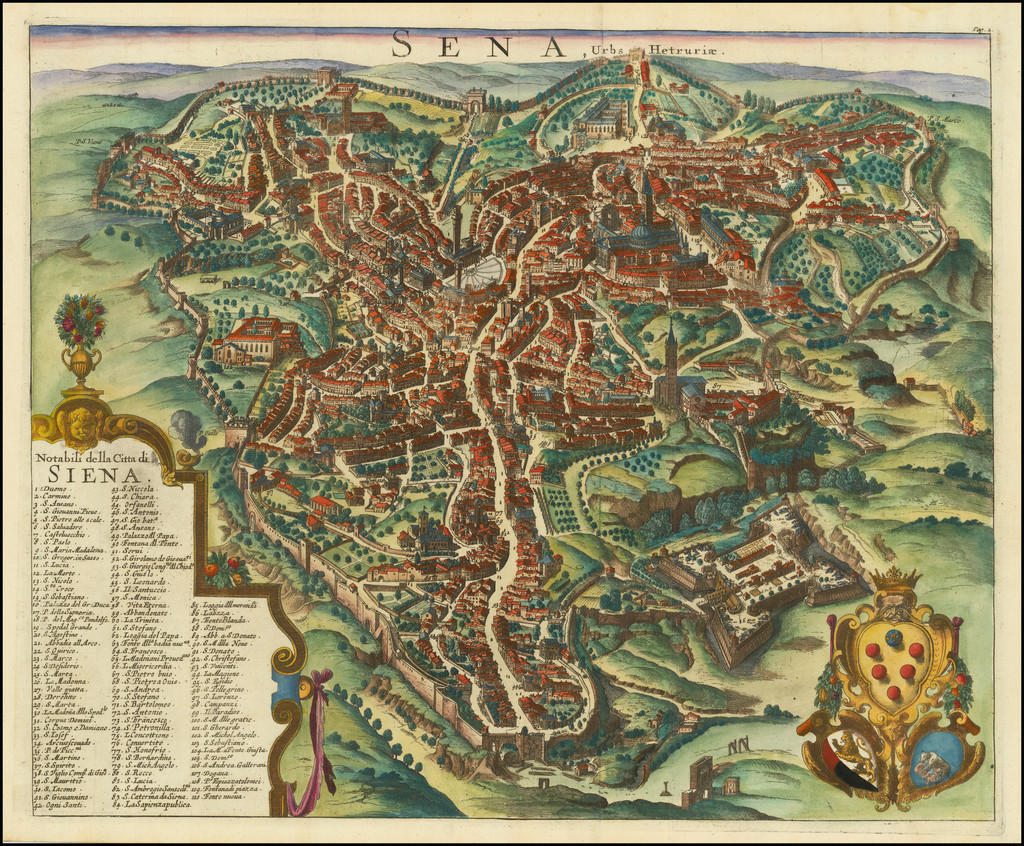 [Siena]. Sena Urbs Hetruriae - Barry Lawrence Ruderman Antique Maps Inc.