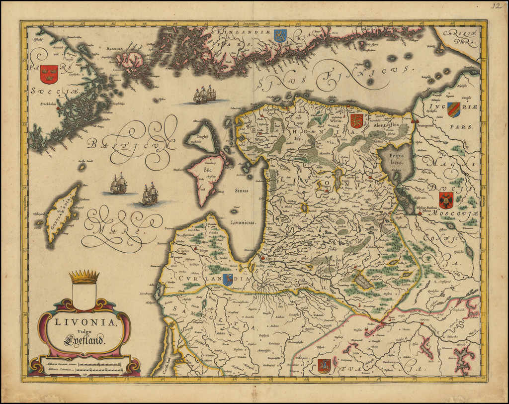 Livonia vulgo Lyefland - Barry Lawrence Ruderman Antique Maps Inc.