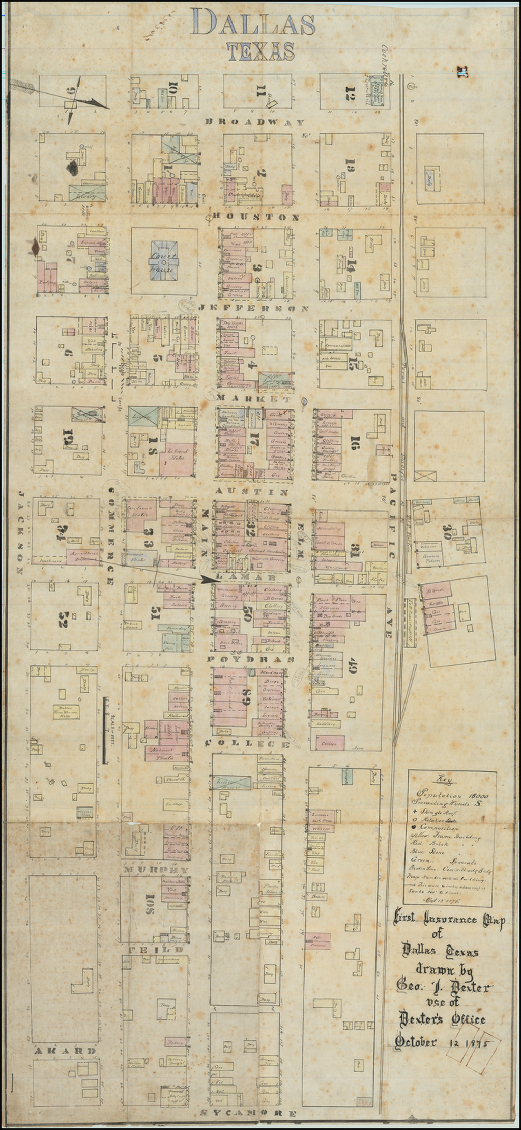 Dallas, Texas | First Insurance Map of Dallas Texas drawn by Geo. J ...