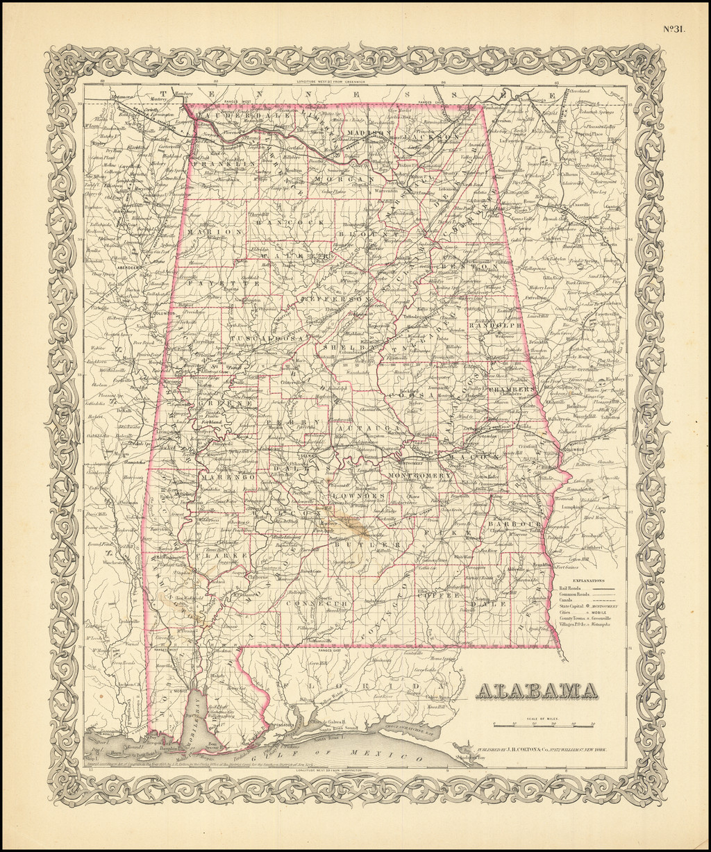 Alabama - Barry Lawrence Ruderman Antique Maps Inc.