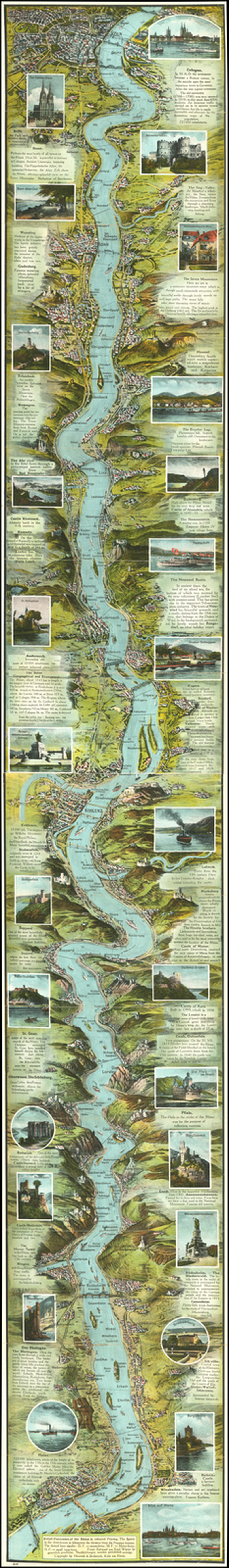 Relief Panorama of the Rhine - Barry Lawrence Ruderman Antique Maps Inc.