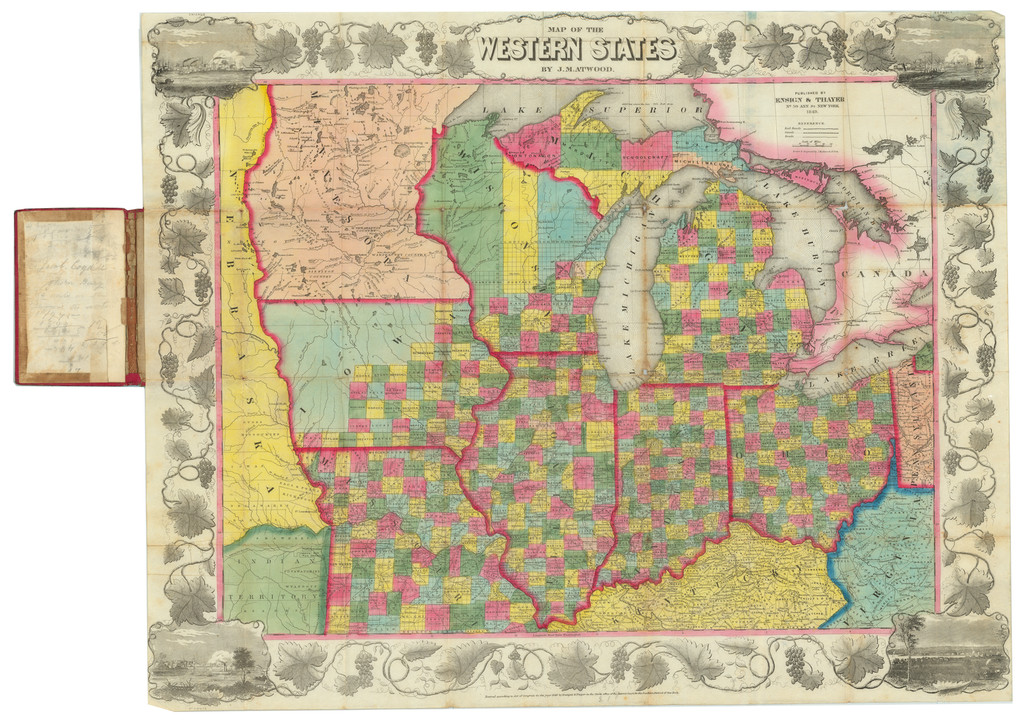 Map of the Western States By J.M. Atwood . . . 1849 (Very Early ...