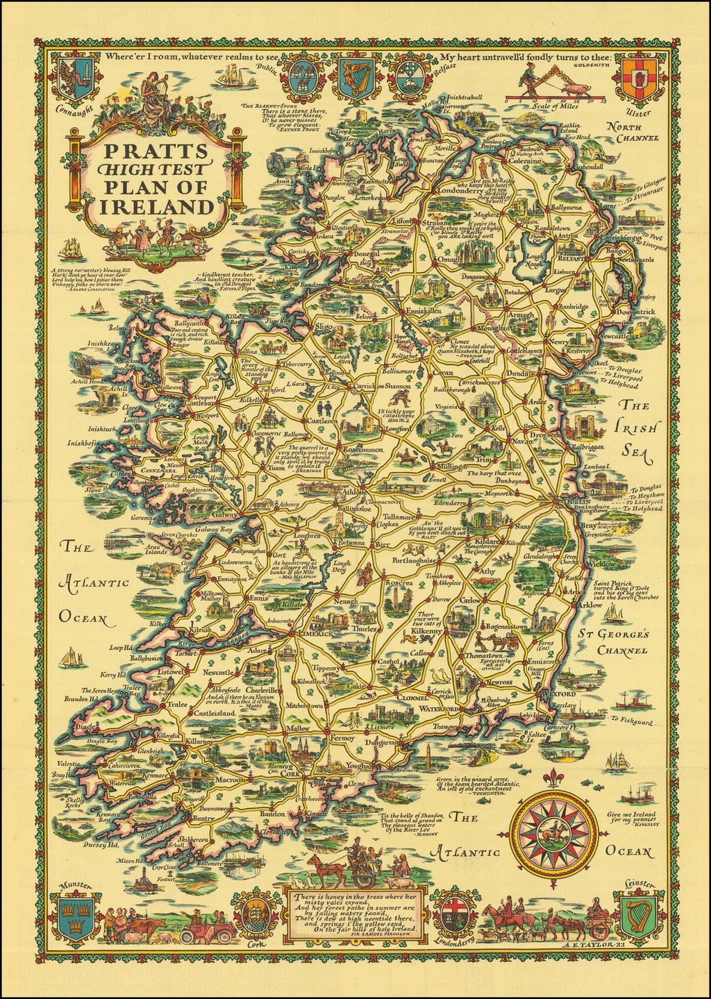 Pratts High Test Plan of Ireland - Barry Lawrence Ruderman Antique Maps ...