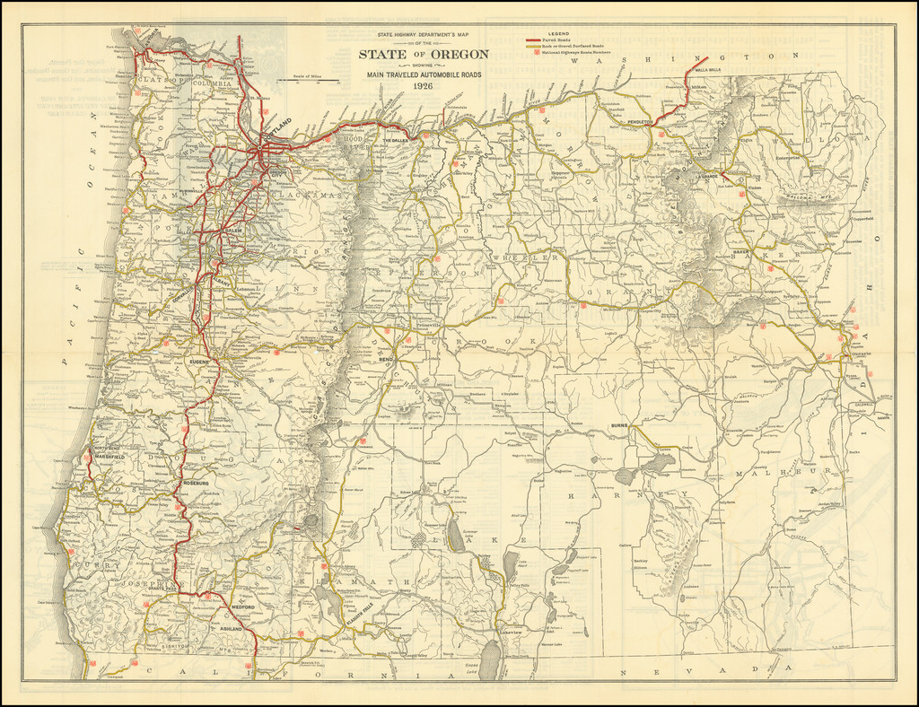 State Highway Department's Map of the State of Oregon Showing Main ...