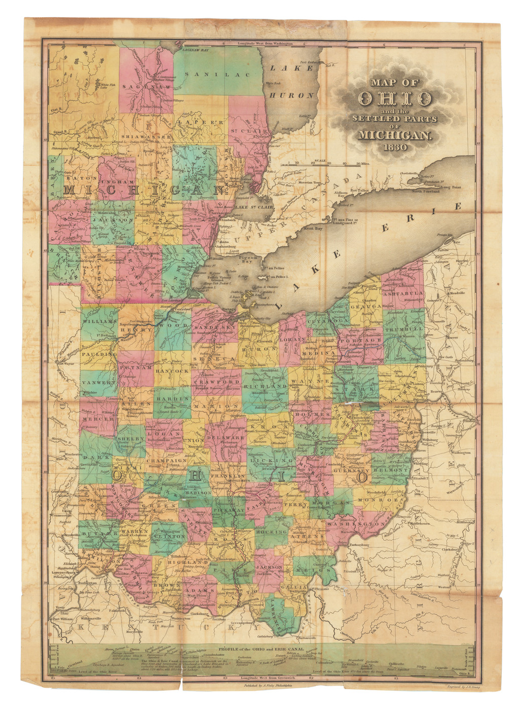 Two Rare Ohio Maps With Toledo War Association And Antique Maps Of