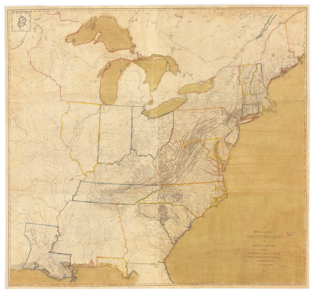 Labeled Map United States In 1816 Detail Map Of The United States Of