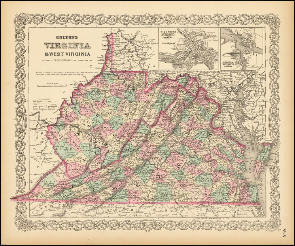 Colton's Virginia and West Virginia - Barry Lawrence Ruderman Antique ...