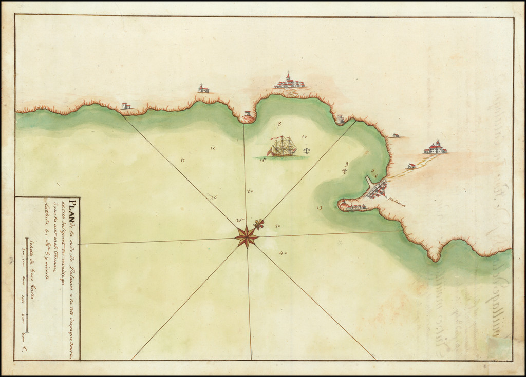 (Catalonia - Palamos) Plan de la Baie de Palamos à la Côte d'Espagne ...