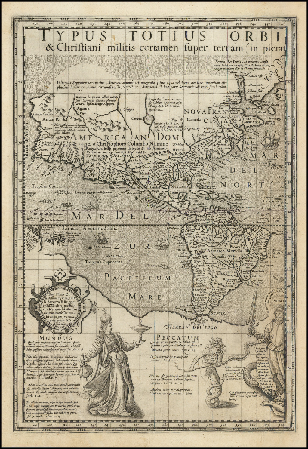 Typus Totius Orbis Terrarum, In Quo & Christiani militis certamen super ...