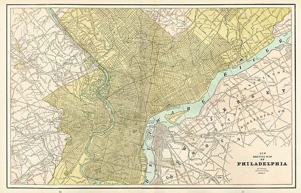New Driving Map of Philadelphia - Barry Lawrence Ruderman Antique Maps Inc.