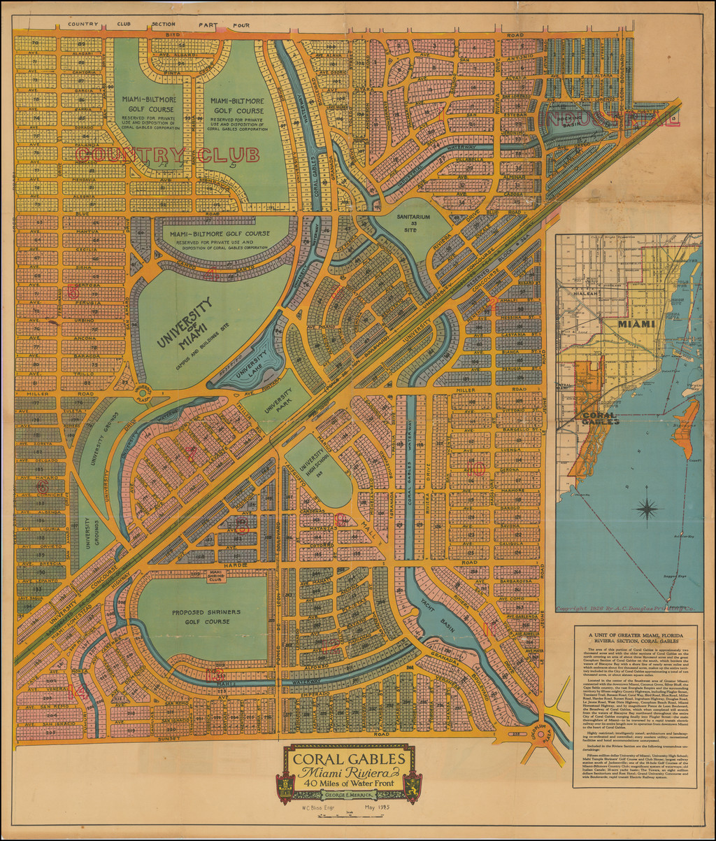 Map Of Coral Gables Florida