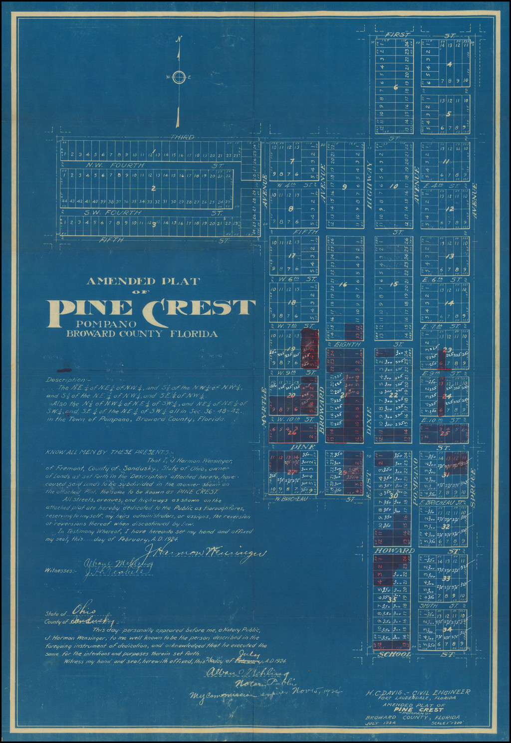 Amended Plat of Pine Crest Pompano Broward County Florida - Barry ...