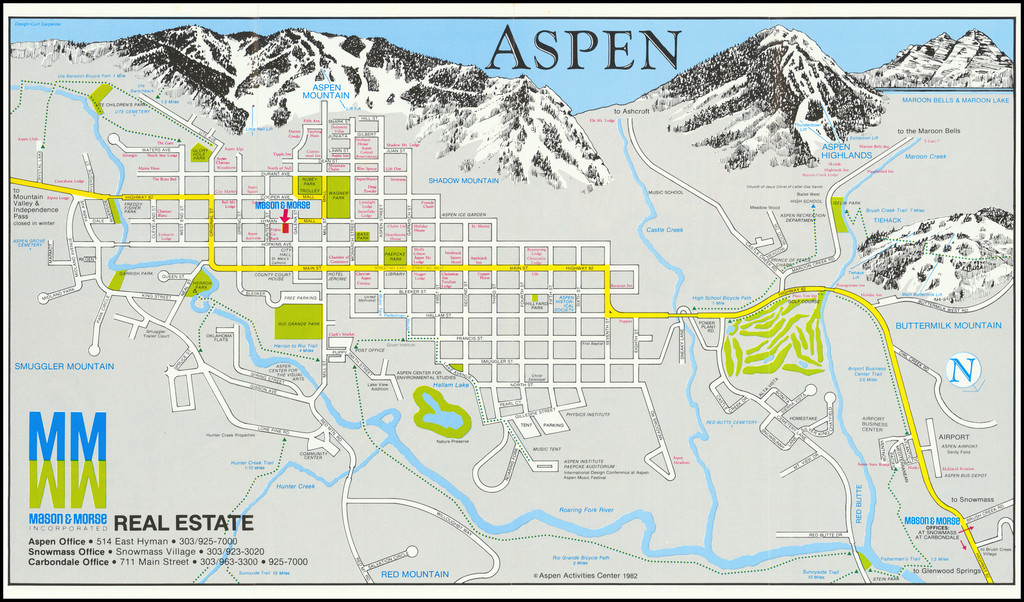 Map Of Downtown Aspen Colorado Colorado Commercial Airports Map | CO