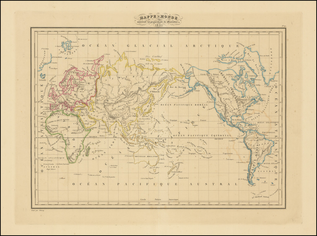 [ World on Mercator's Projection ] Mappe-Monde suivant la projection de ...