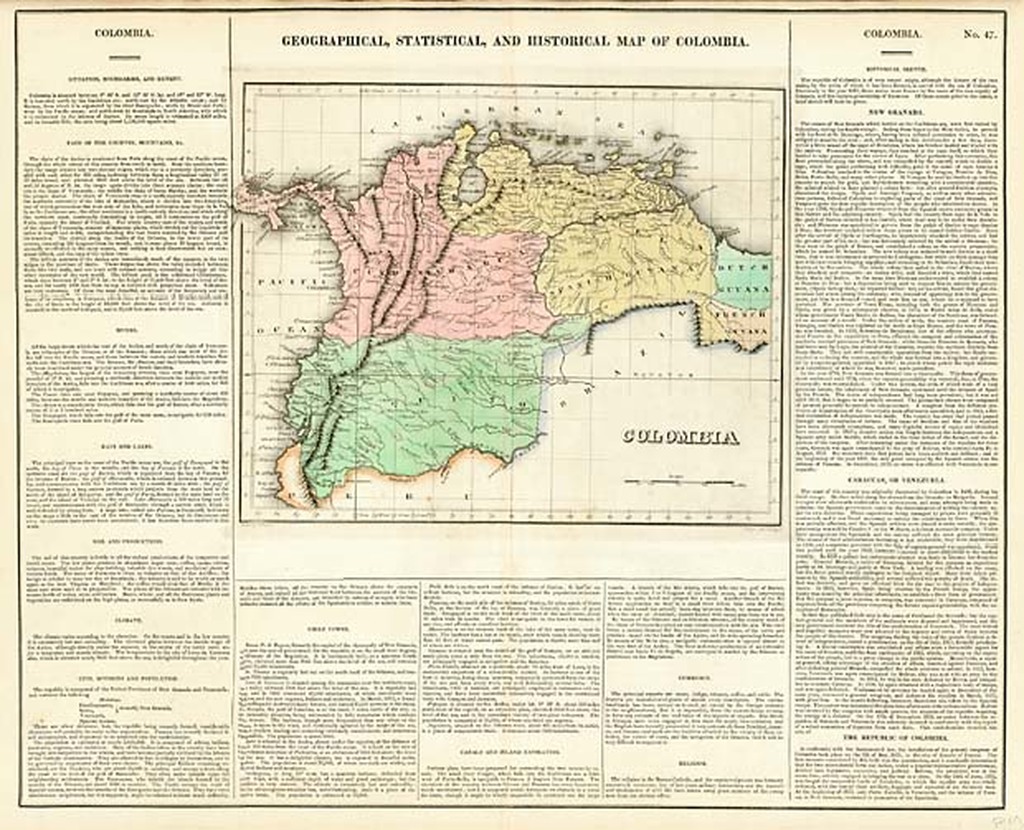 Geographical, Statistical and Historical Map of Colombia - Barry ...