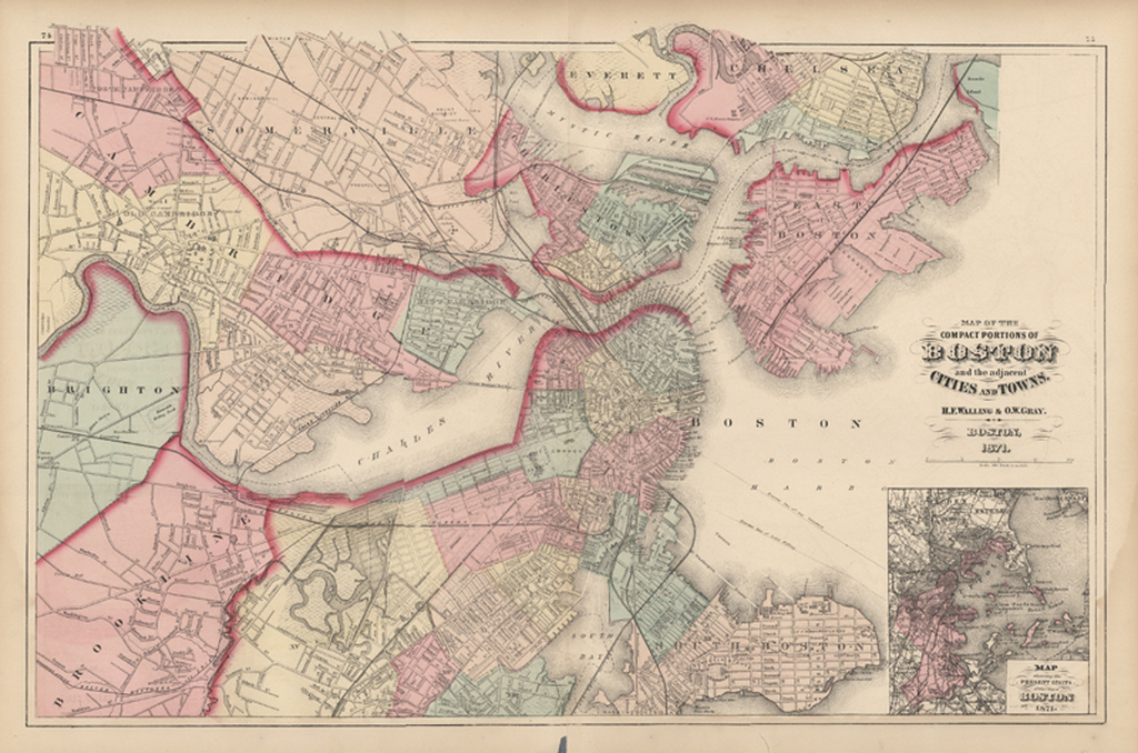 Map of the Compact Portions of Boston and the adjacent Cities and Towns ...