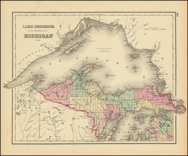 Lake Superior and the Northern Part of Michigan | RUDERMAN Maps
