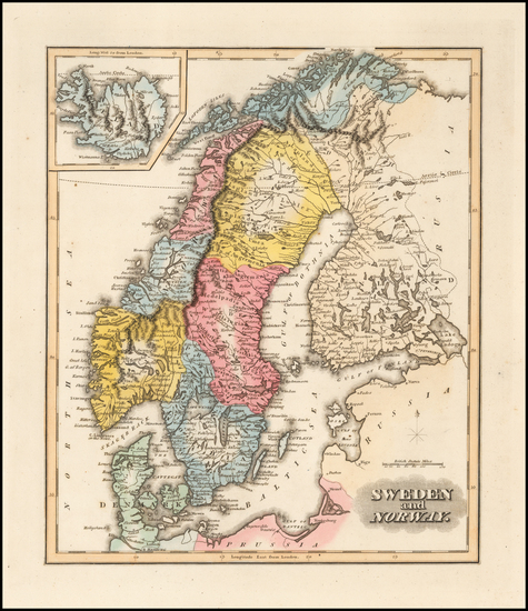 Sweden and Norway (Iceland inset) - Barry Lawrence Ruderman Antique ...