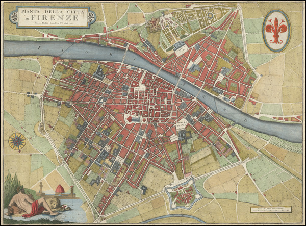 Old Map Of Florence Florence Ancient Map :: Medieval Art Tapestries