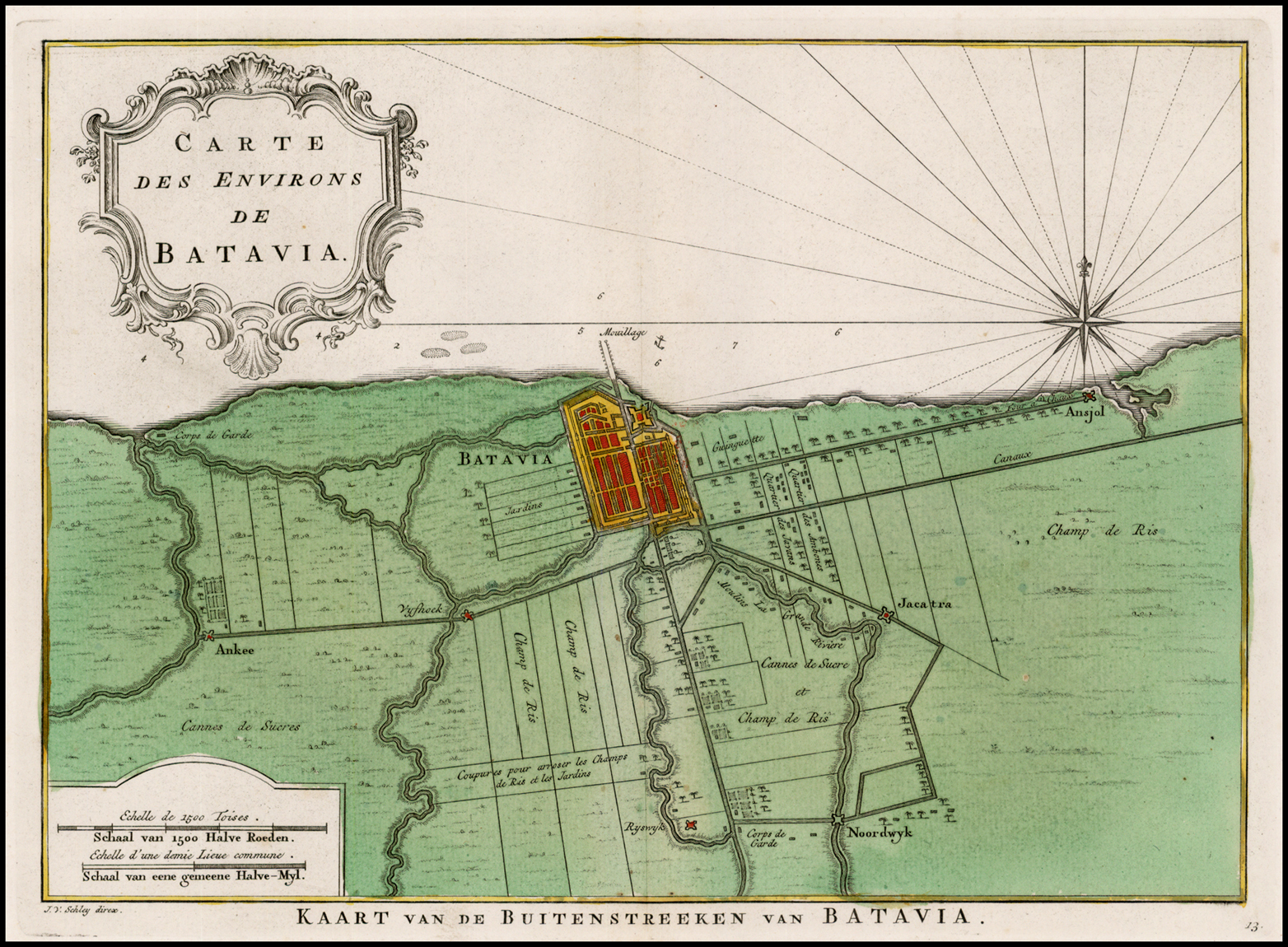 Carte des Environs Batavia - Barry Lawrence Ruderman Antique Maps Inc.