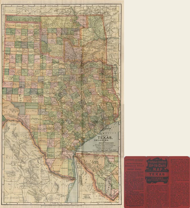 The Matthews-Northrup Up-To-Date Map of Texas, Oklahoma and Indian ...