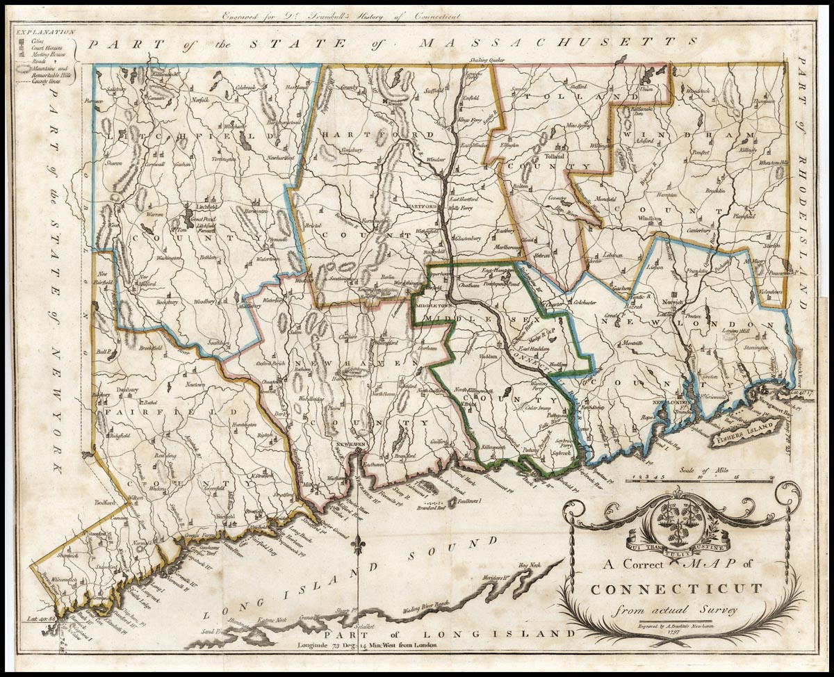 17th Century Map Of Connecticut