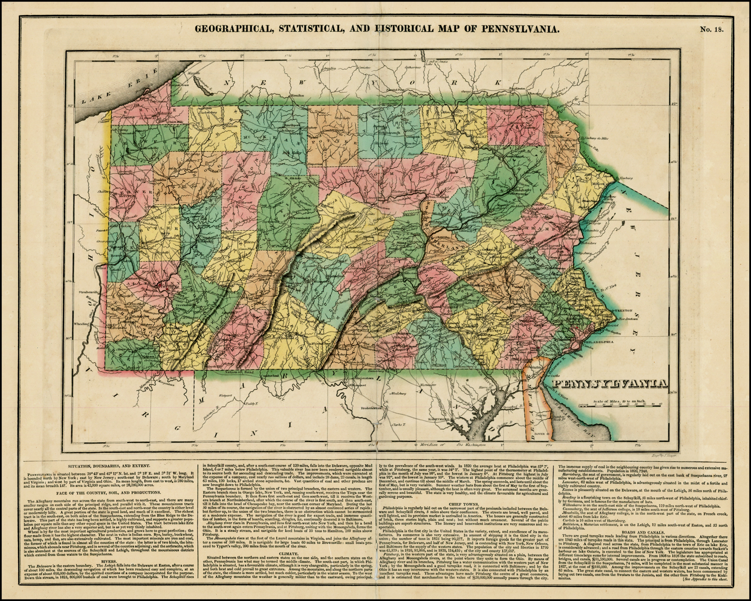 Geographical, Statistical and Historical Map of Pennsylvania - Barry ...