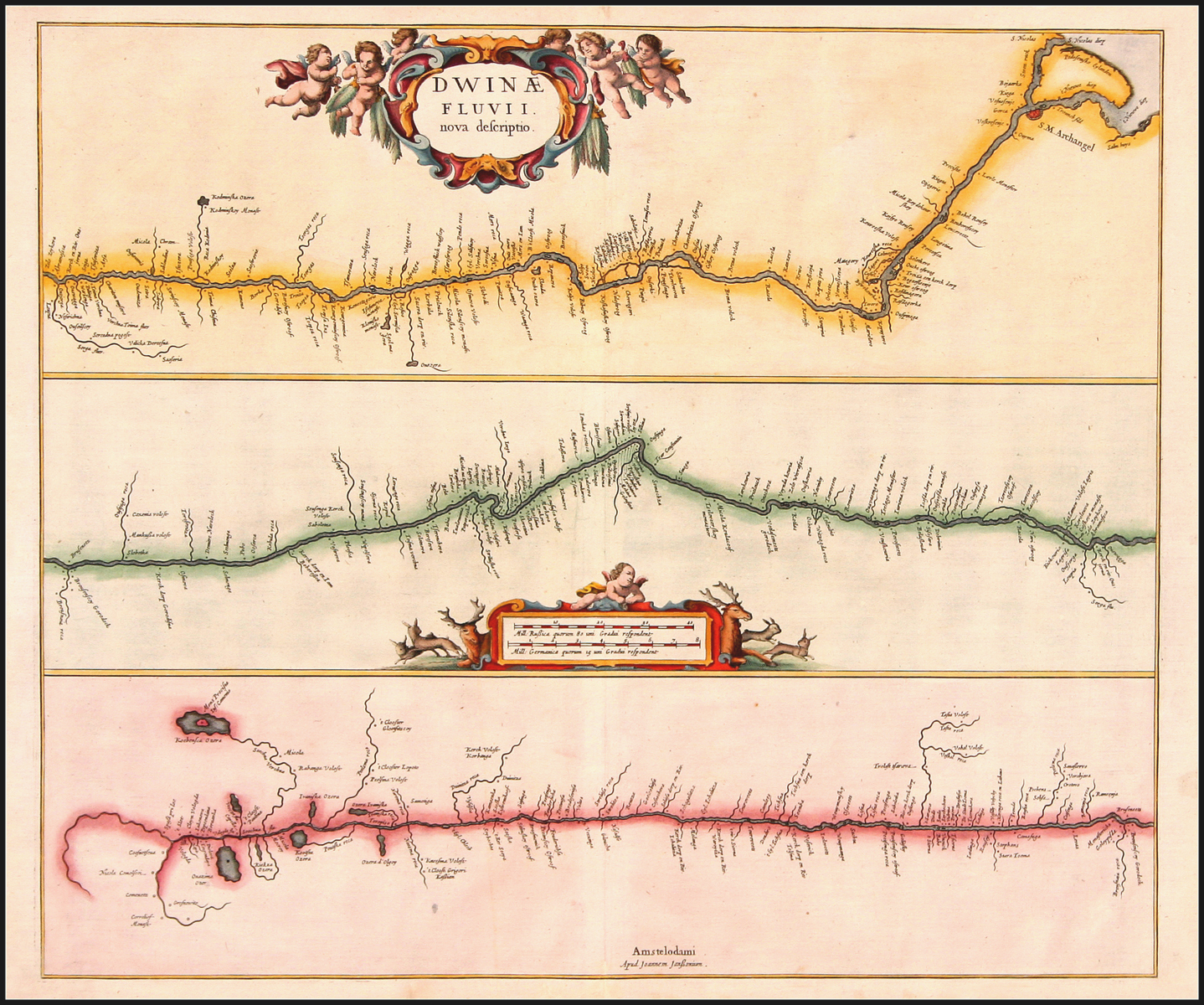 Dwinae Fluvii nova descriptio - Barry Lawrence Ruderman Antique Maps Inc.