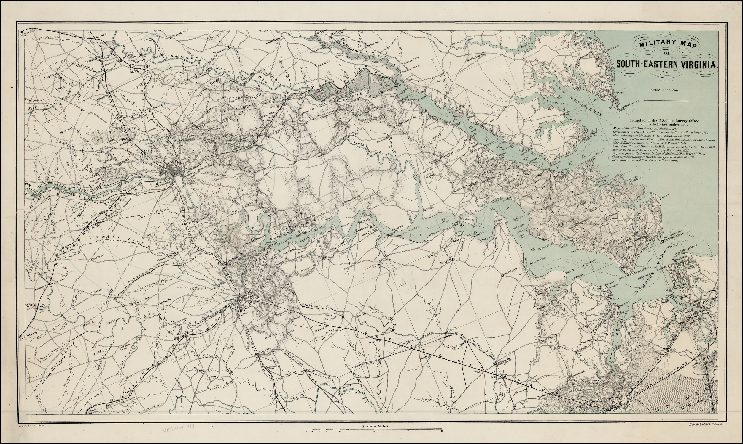 Military Map of South-Eastern Virginia - Barry Lawrence Ruderman ...