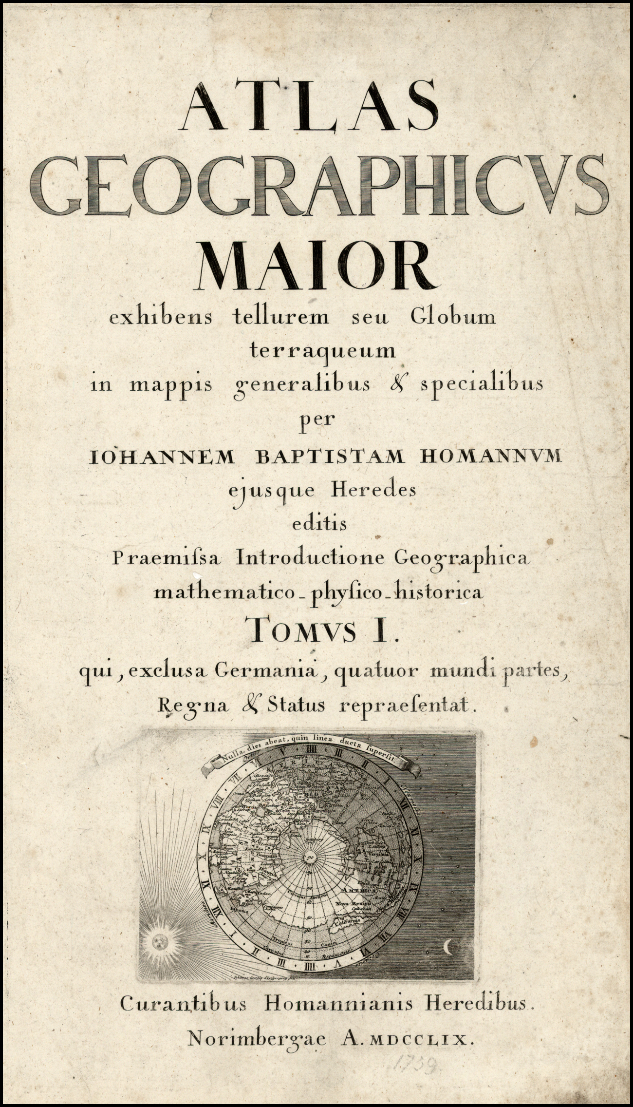 [Title Page] Atlas Geographicus Maior . . . [Northern Hemisphere Map ...