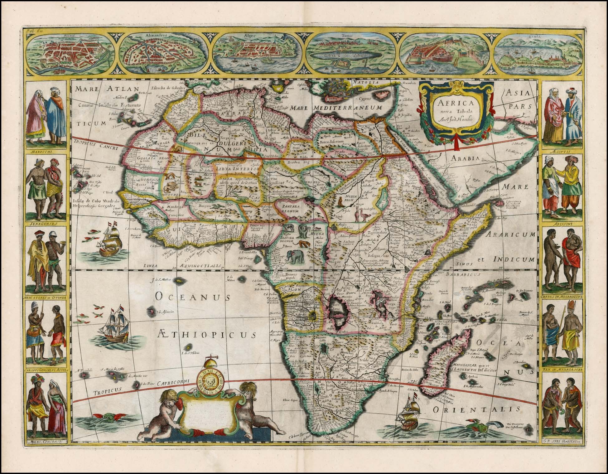 Africa nova Tabula Auct. Jud Hondio . . . [Carte-a-Figures] - Barry ...