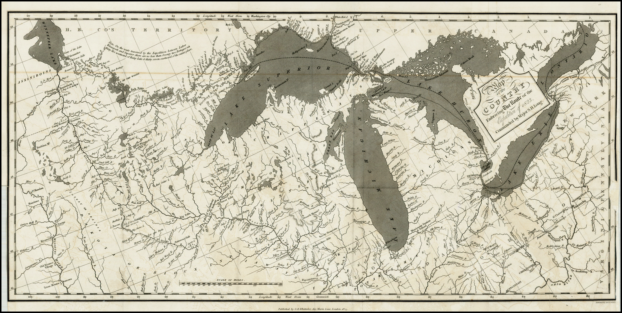 Map of the Country Embracing The Route of the Expedition of 1823 ...