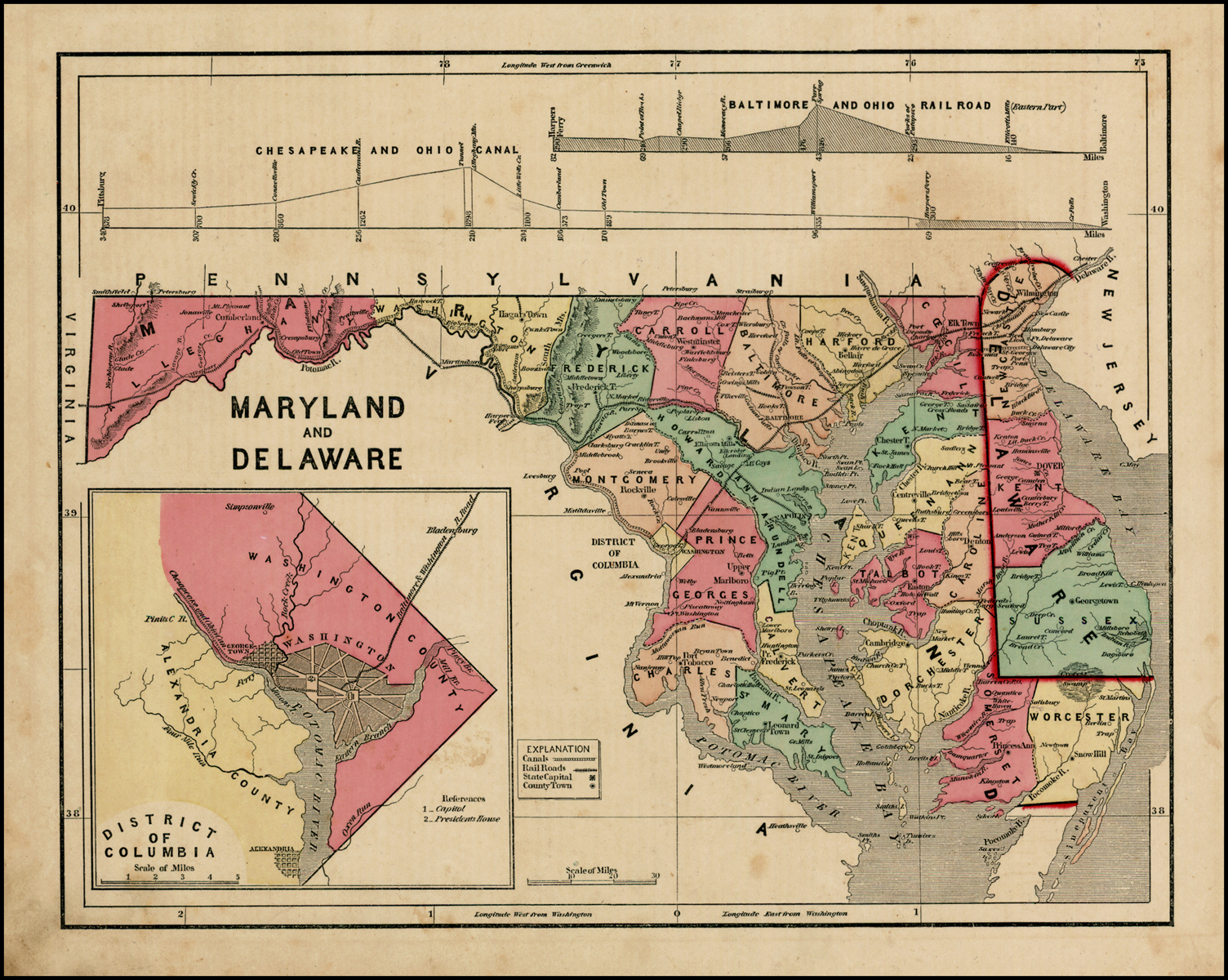 Maryland & Delaware [Inset of Washington DC] - Barry Lawrence Ruderman ...