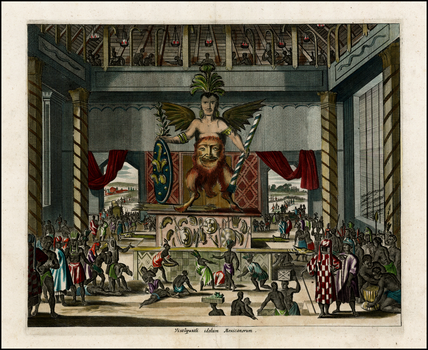 Viztlipuztli idolum Mexicanorum - Barry Lawrence Ruderman Antique Maps Inc.