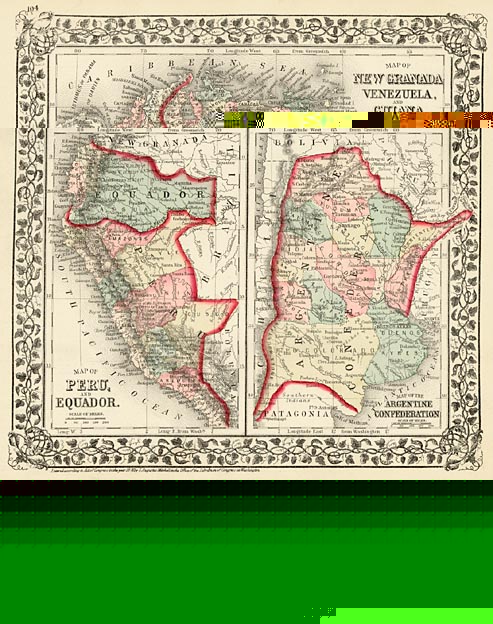 Map Of New Granada, Venezuela, And Guiana With [Peru And Equador And ...