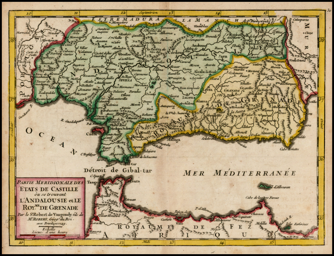 Partie Meridionale Des Etats de Castille ou se trouvent L'Andalouisie ...