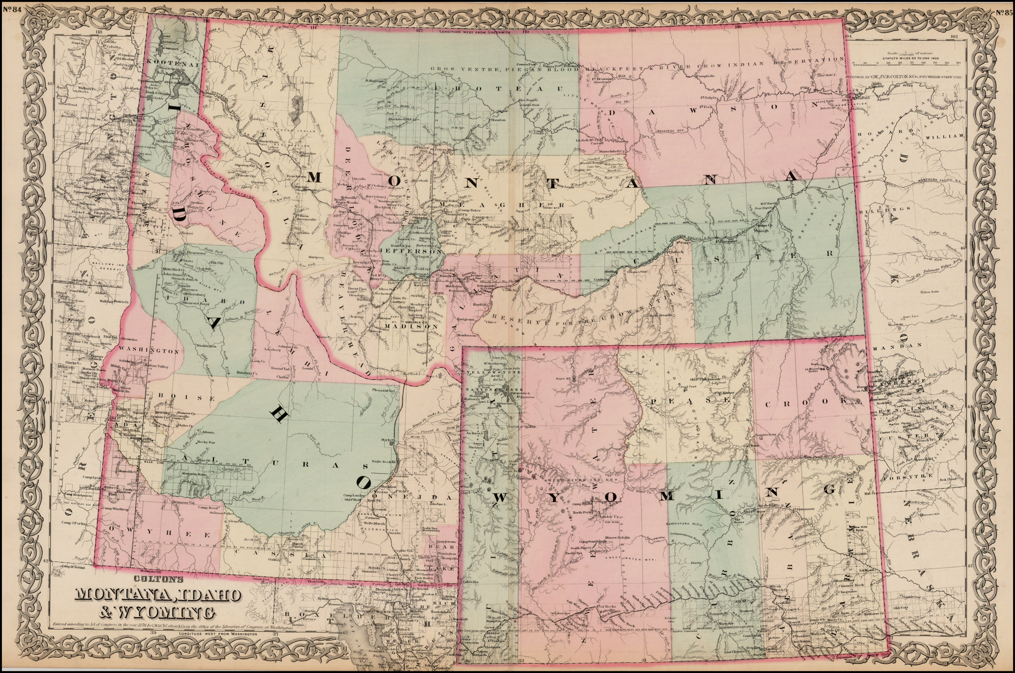 Colton's Montana, Idaho & Wyoming - Barry Lawrence Ruderman Antique ...