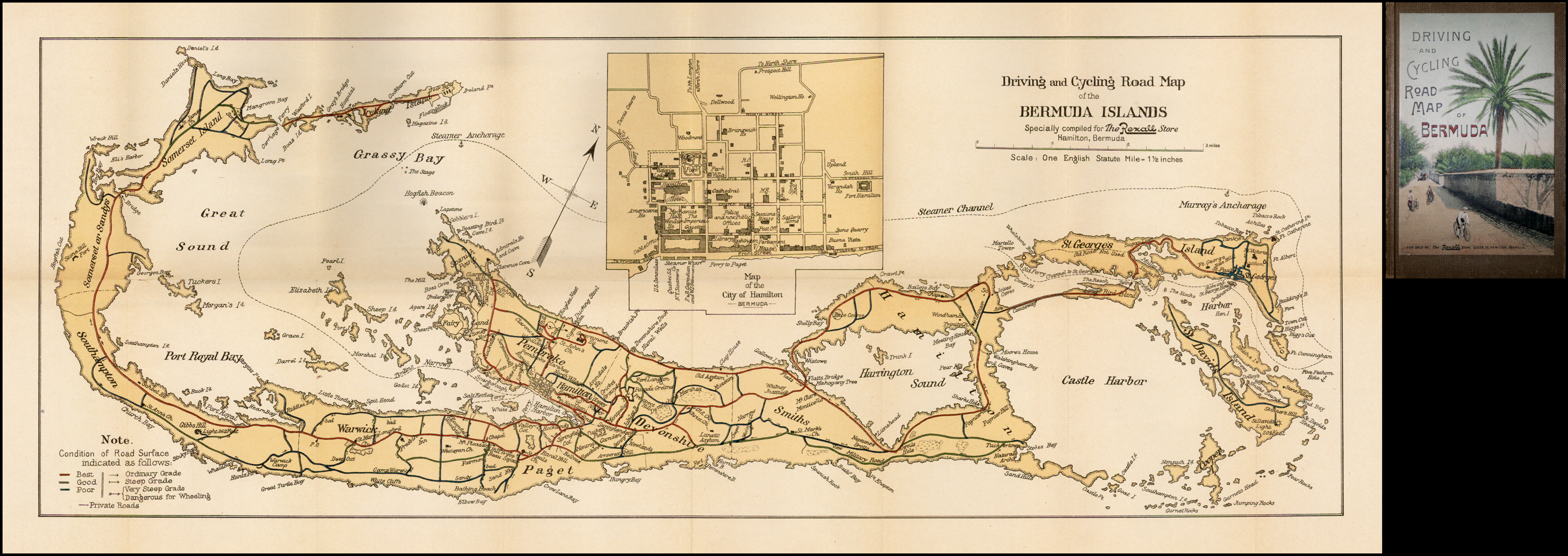 Driving and Cycling Road Map of the Bermuda Islands Specially compiled ...