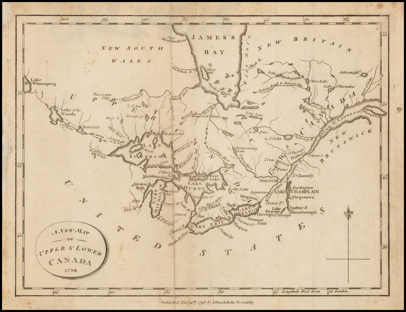 A New Map of Upper & Lower Canada 1798 - Barry Lawrence Ruderman ...