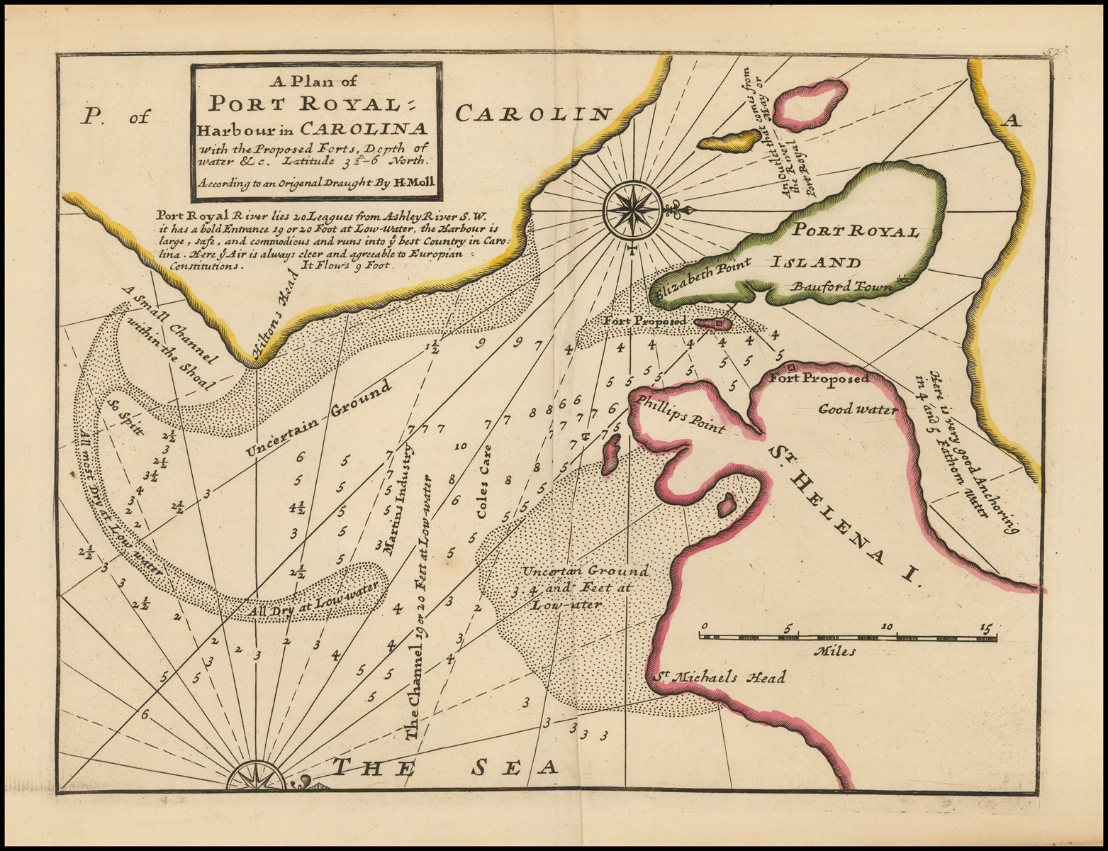 A Plan of Port Royal harbour in Carolina with the Proposed Forts ...